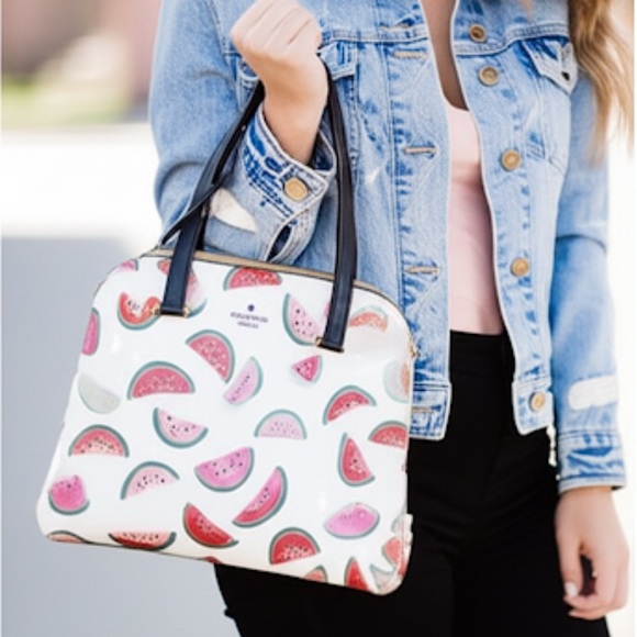 kate spade | Bags | Kate Spade Watermelon Print Satchel Crossbody Rare ...
